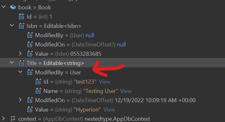 Using Same Type As Nested Owned Property Cause Attempted To Update Or Delete An Entity That
