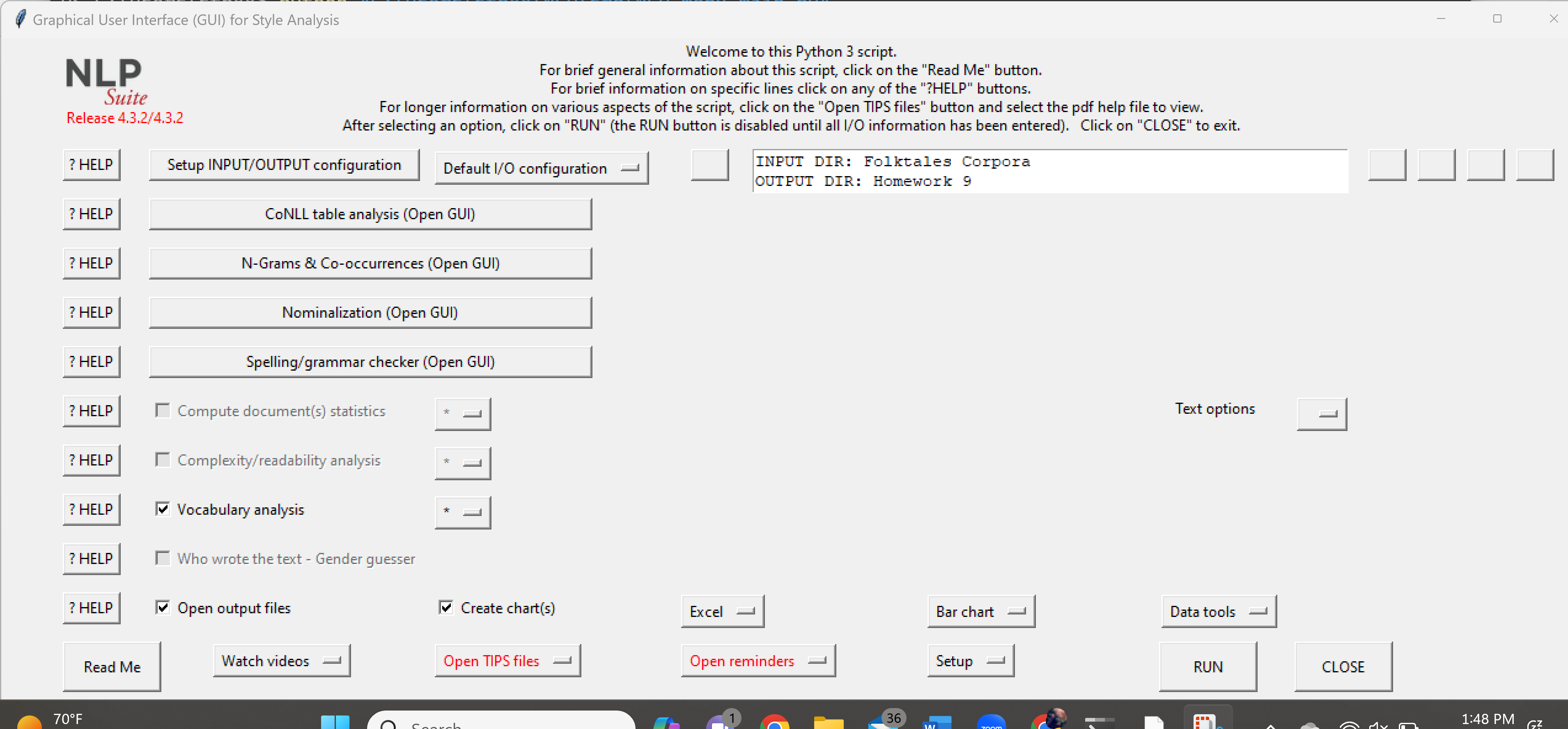 Style Analysis Gui Vocabulary Analysis And Gender Guesser · Issue 1259 · Nlp Suite Nlp Suite