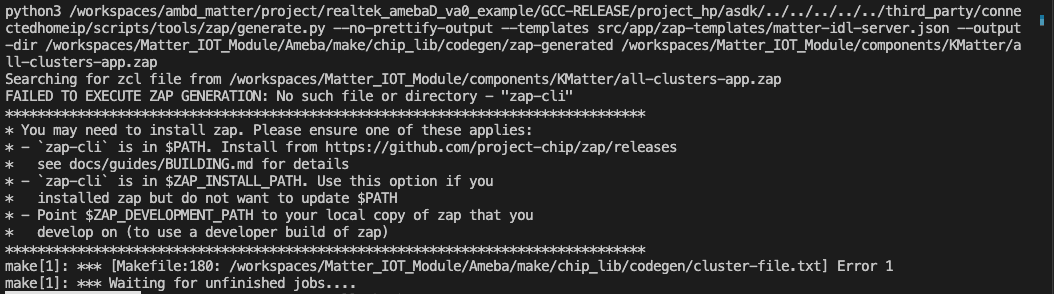 [Build] When installing Matter SDK via the matter.sh script file, getting "zap-cli" no such file ...