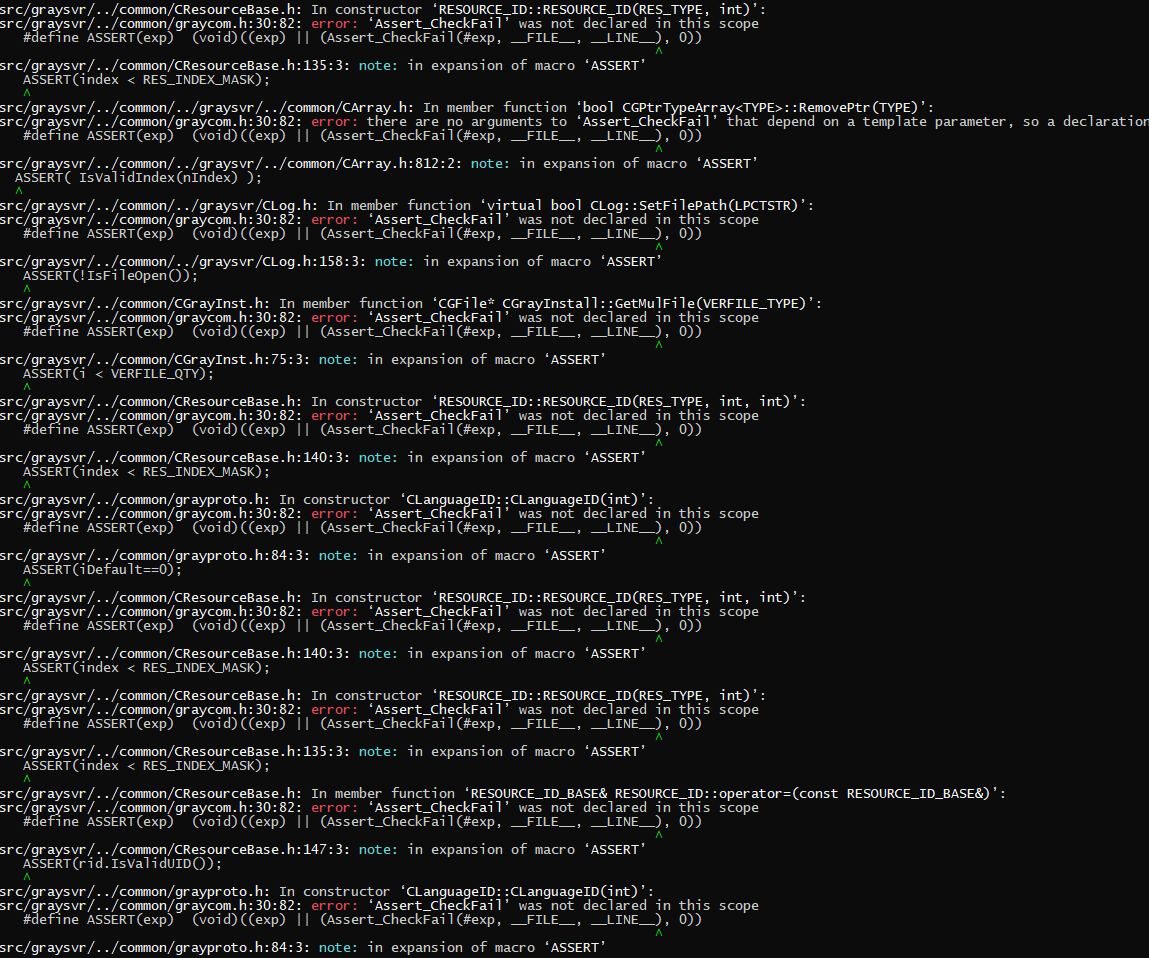 Compile in Linux with DBG flag ON throws many errors. Won't compile. · Issue #172 · Sphereserver ...