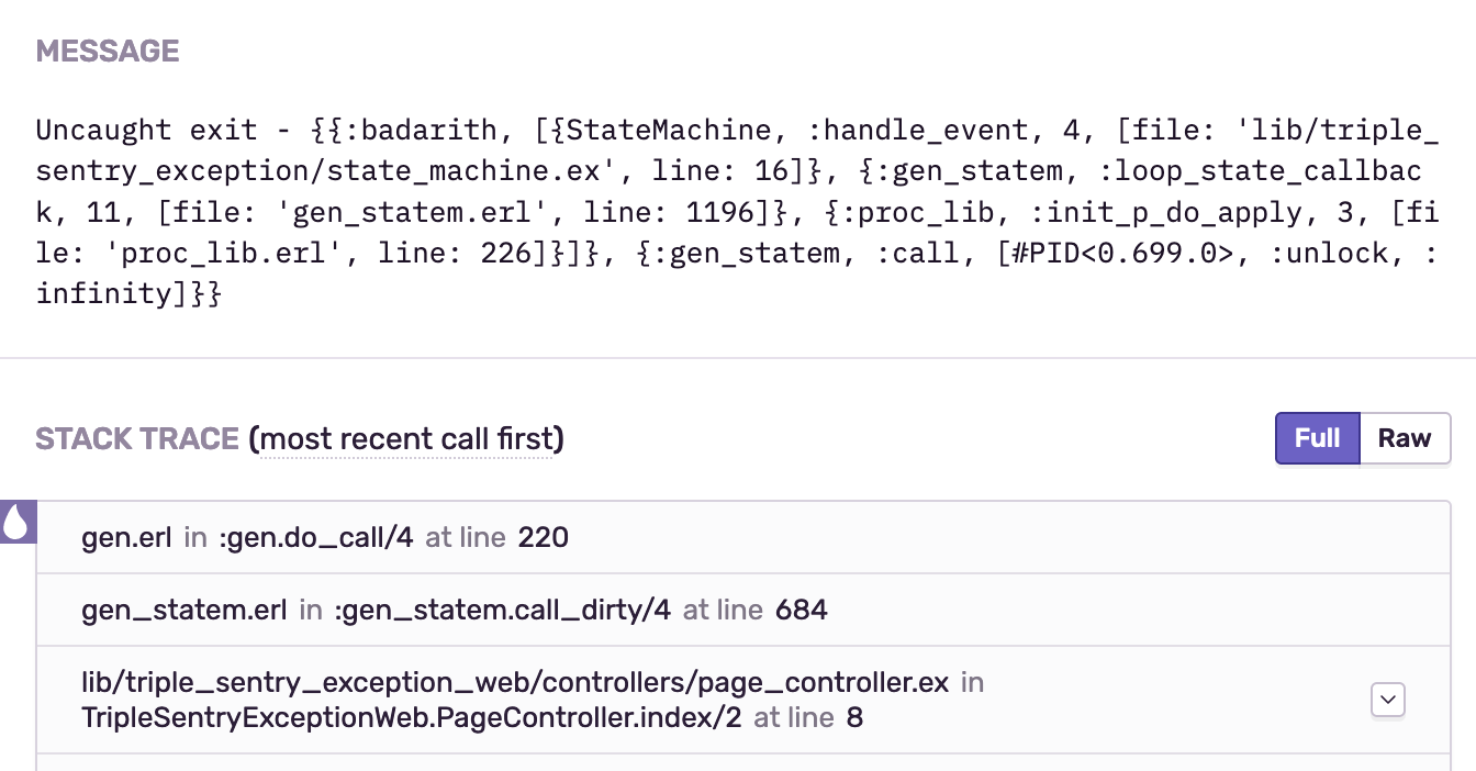 Crash reports from gen_statem processes are ignored · Issue #485 · getsentry/sentry-elixir · GitHub