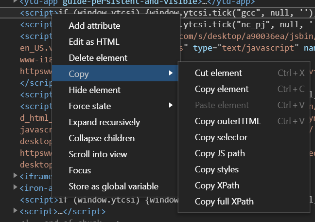 DevTools Copy context menu options are not working · Issue #231 · microsoft/vscode-edge-devtools ...