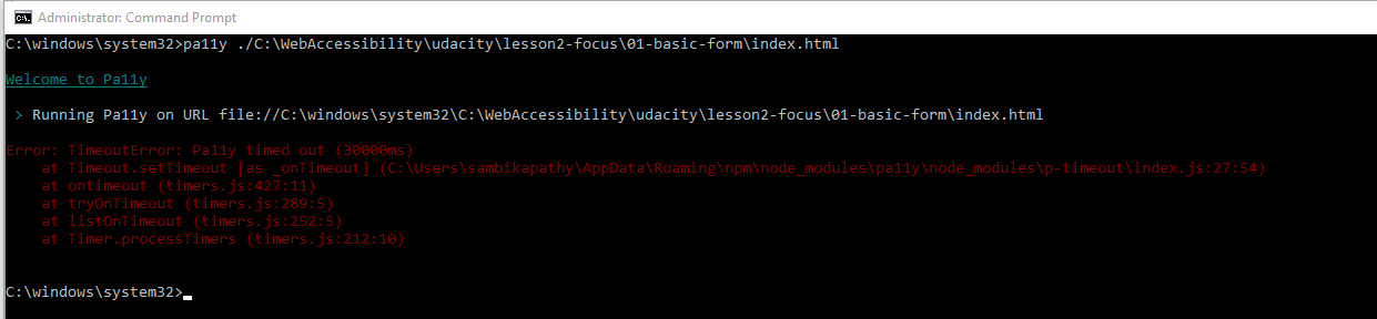 Error: TimeoutError: Pa11y timed out · Issue #401 · pa11y/pa11y · GitHub