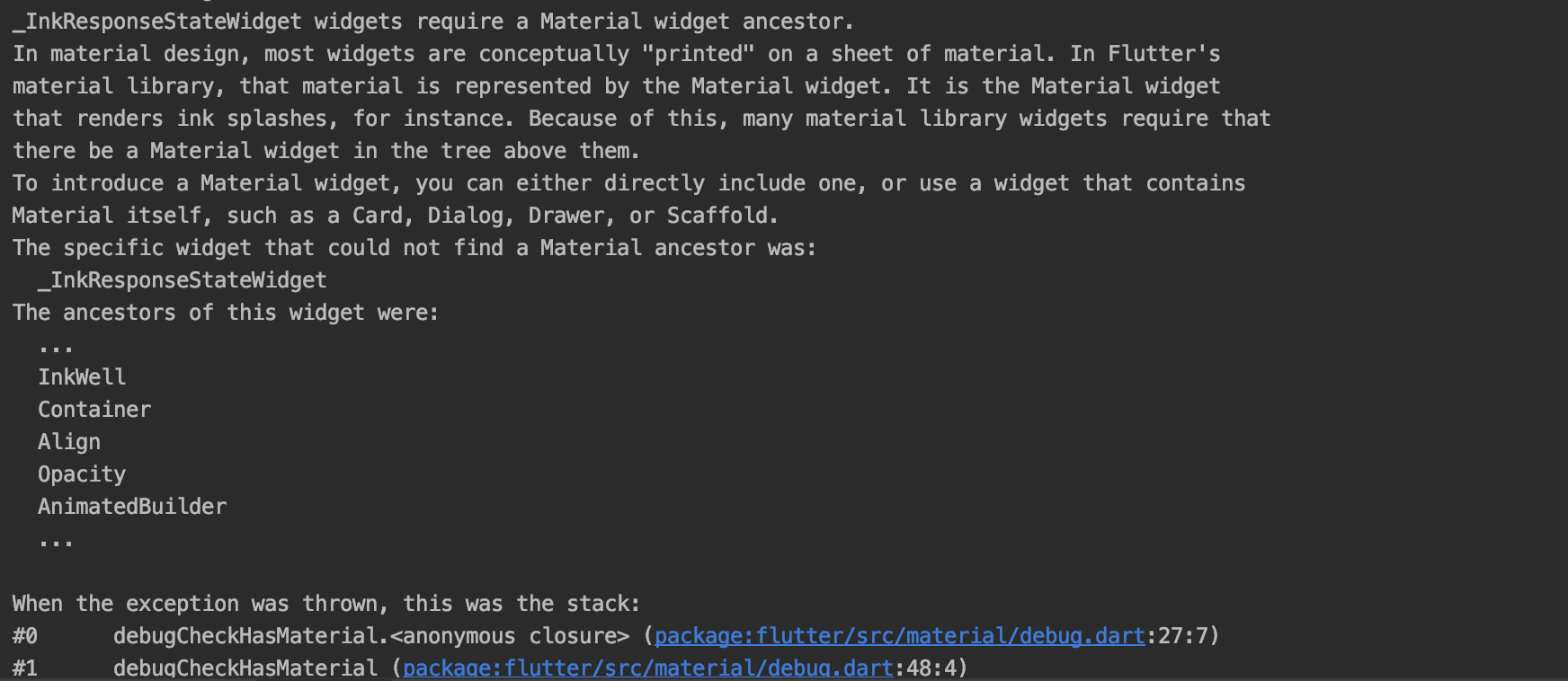 不能和InkWell的点击组件一起使用?! · Issue #90 · OpenFlutter/flutter_oktoast · GitHub 不能和InkWell的点击组件一起使用?! · Issue #90 · OpenFlutter/flutter_oktoast · GitHub