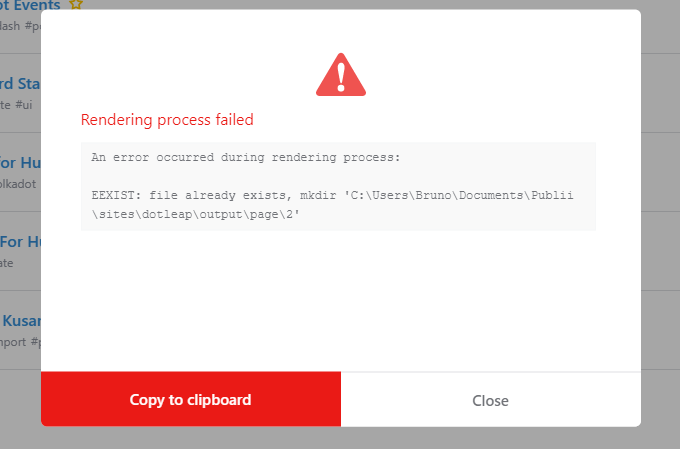 Page render generation hangs on 75% · Issue #730 · GetPublii/Publii · GitHub