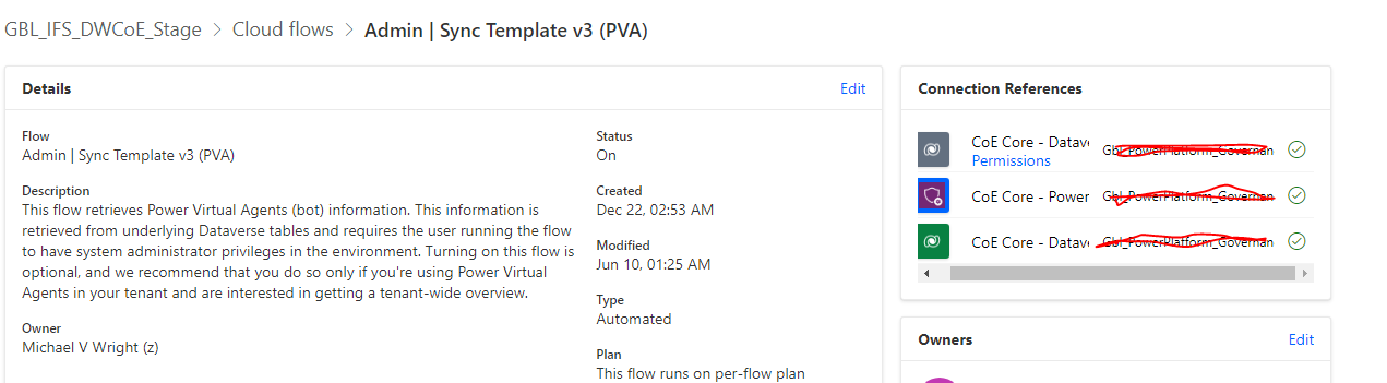 [CoE Starter Kit - BUG] Admin | Sync Template v3 (PVA) -> Action 'List_BotComponents' failed ...