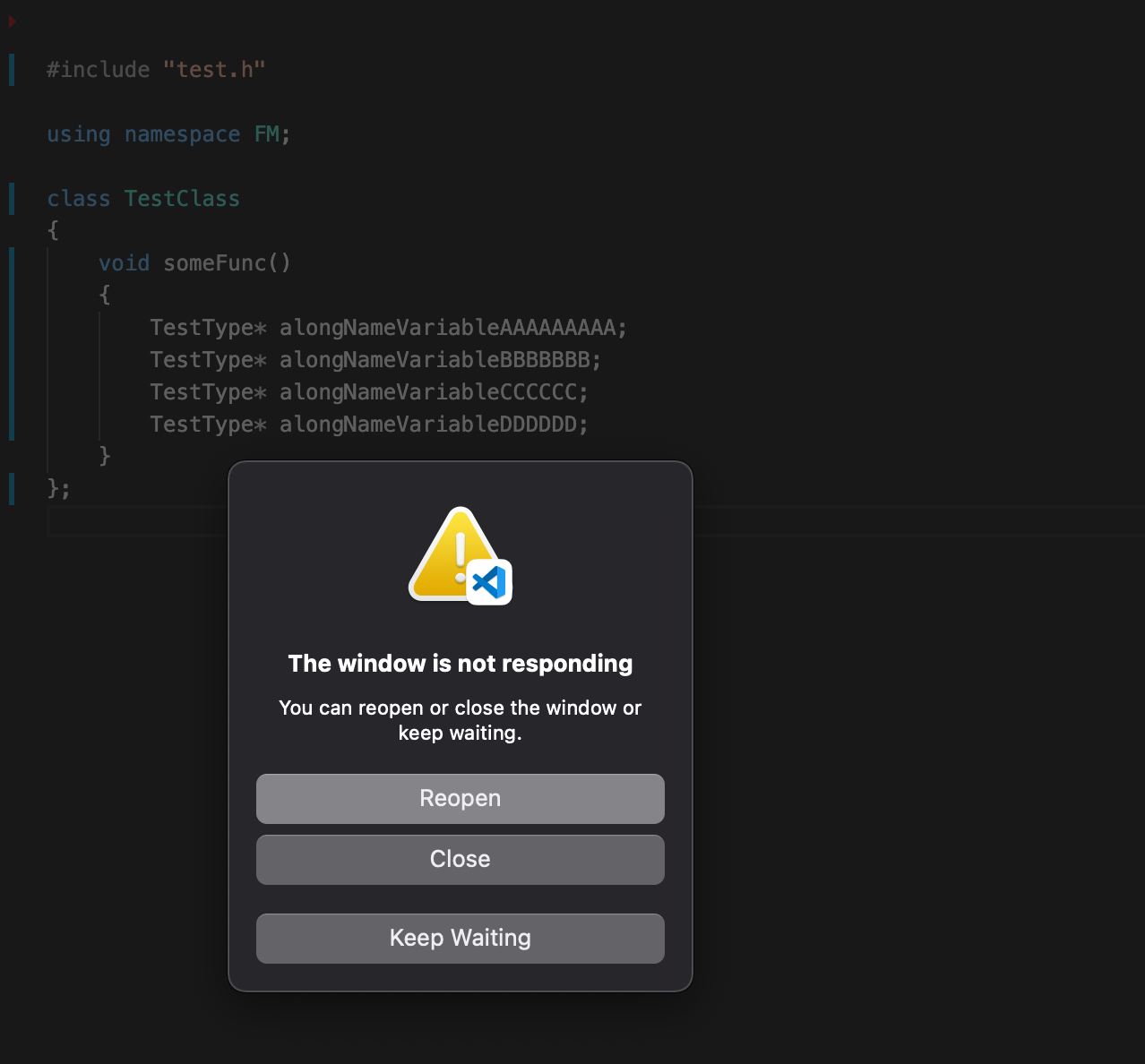 ANR: VS Code lose response when search some file with specific regular expression · Issue ...