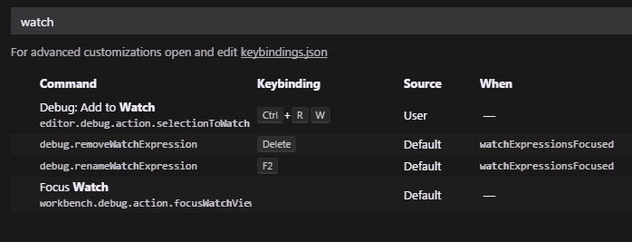 shortcut entry for adding watch expression manually · Issue #40608 ...