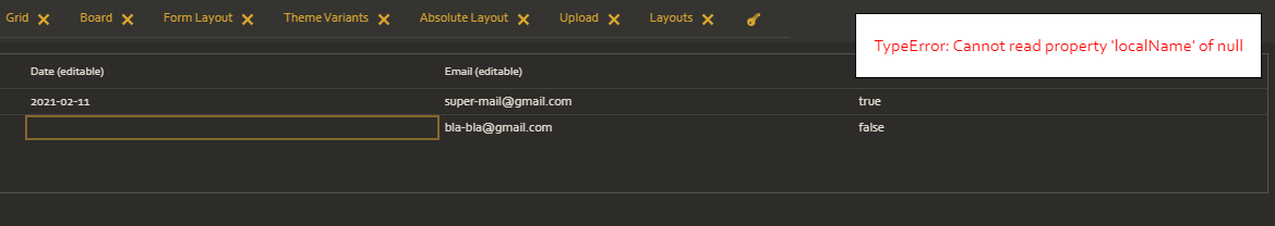 Attempting to use setEnabled/setVisible for conditional editing of cells causes JavaScript ...