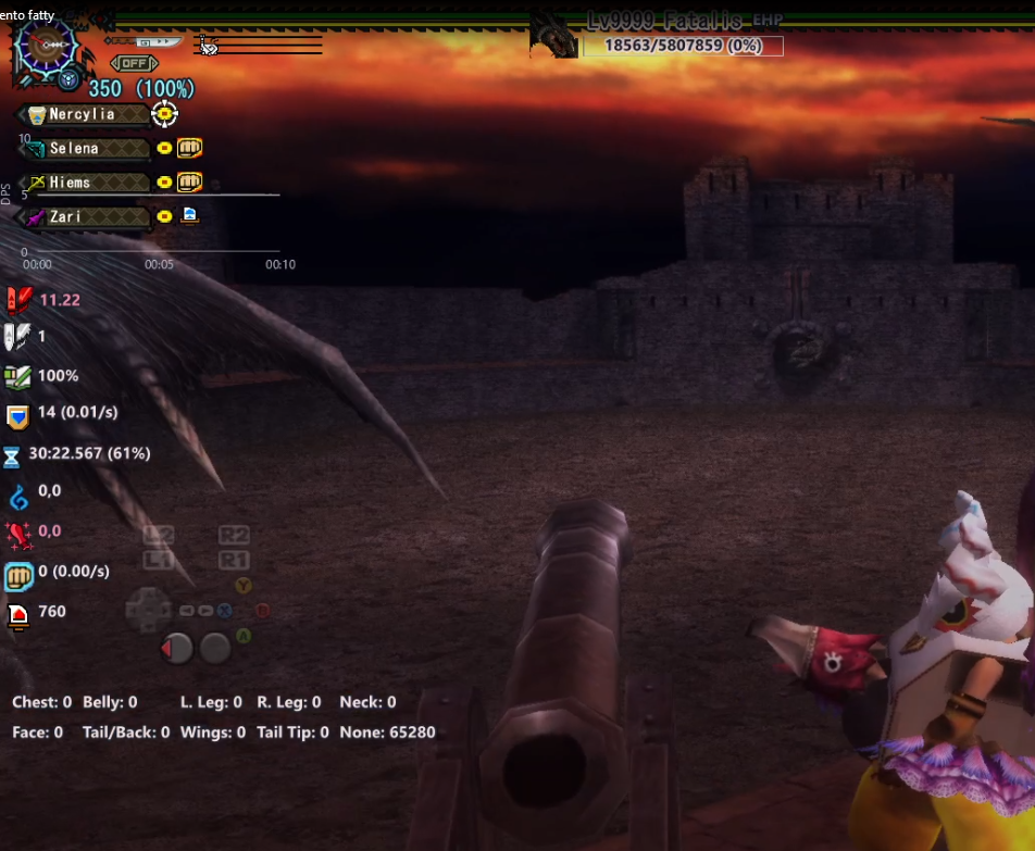 [BUG] - Overlay suddenly getting weird HP or Status values on 9999 Fatalis after switching zones ...