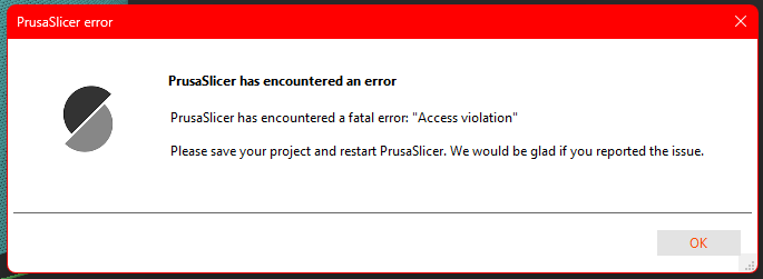 When slicing on the new 2.6.1 I get error "PS has encountered a fatal ...