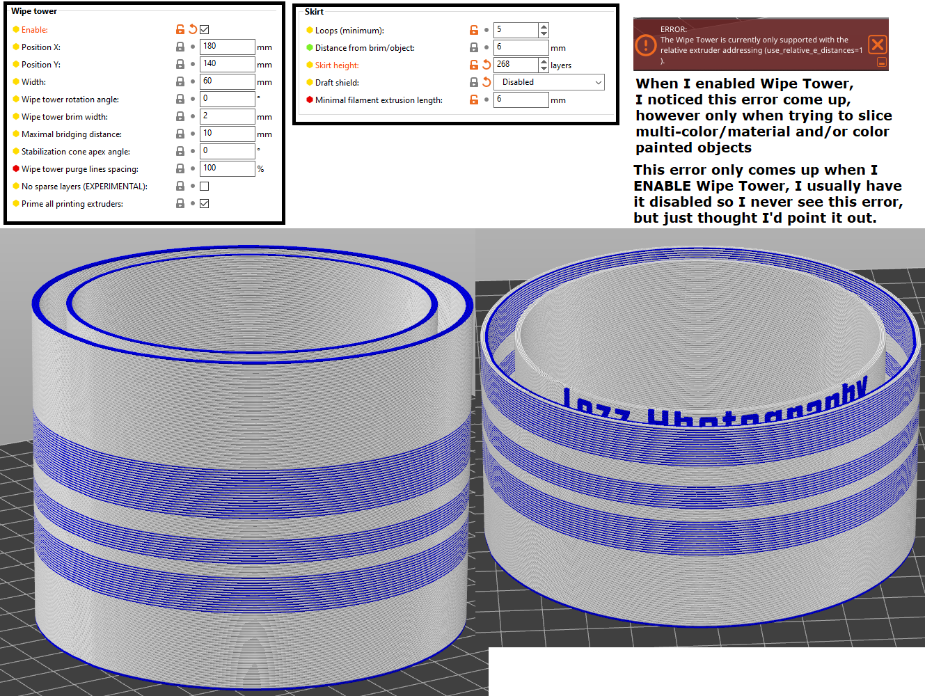 FORCED to use draft shield instead of Wipe Tower when using multi-color ...
