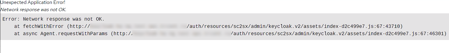 Getting "Unexpected Application Error! Network response was not OK" before loading ...