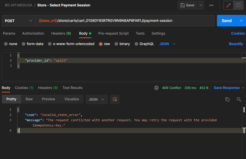 Idempotency key conflicted · Issue #1887 · medusajs/medusa · GitHub
