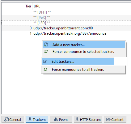 Add "Edit trackers..." option in right-click menu of trackers list · Issue #17695 · qbittorrent ...