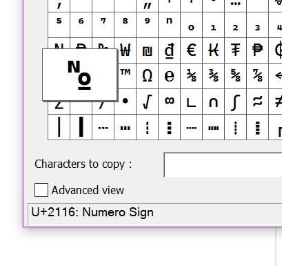 Add № (Numero) symbol · Issue #239 · microsoft/cascadia-code · GitHub