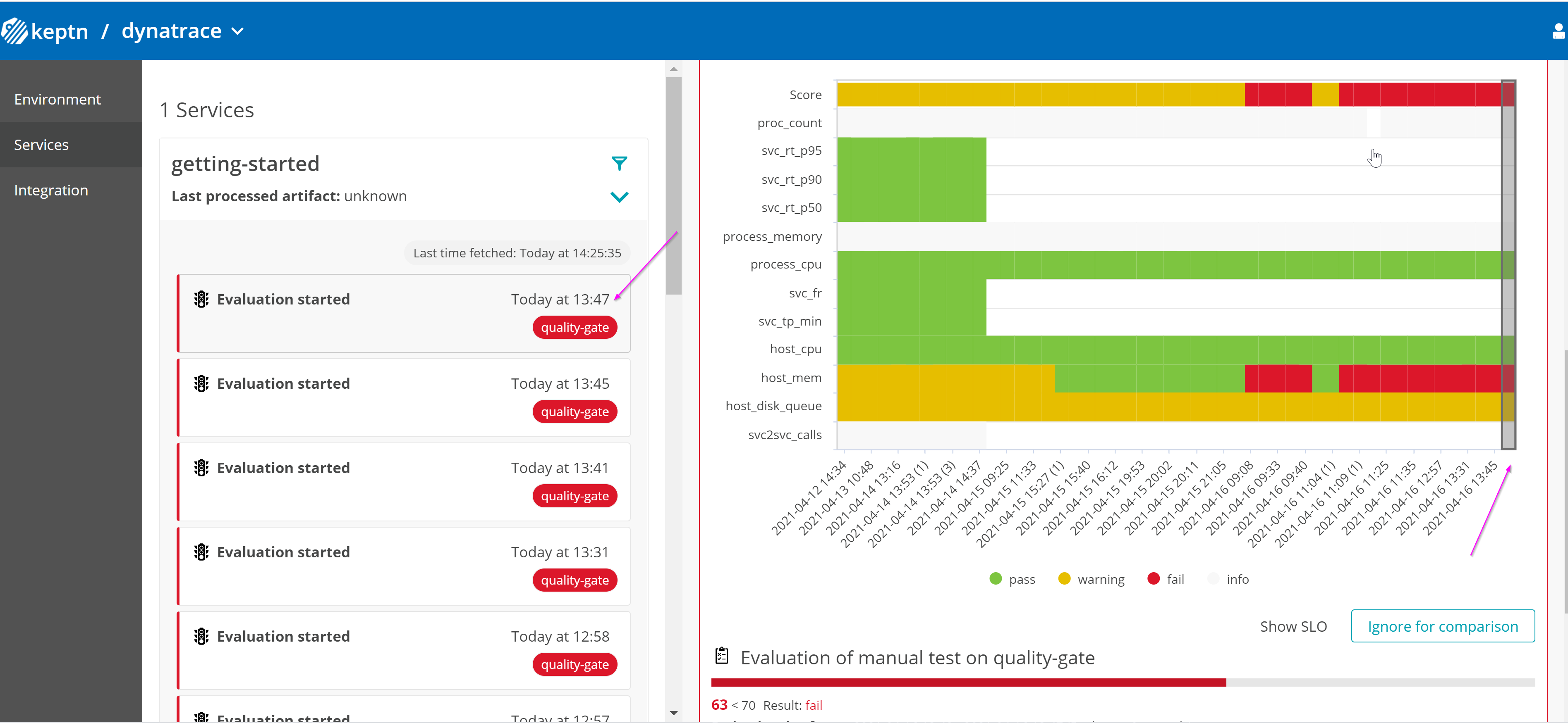 Last Evaluation label is not visible in case of too many evaluations in ...