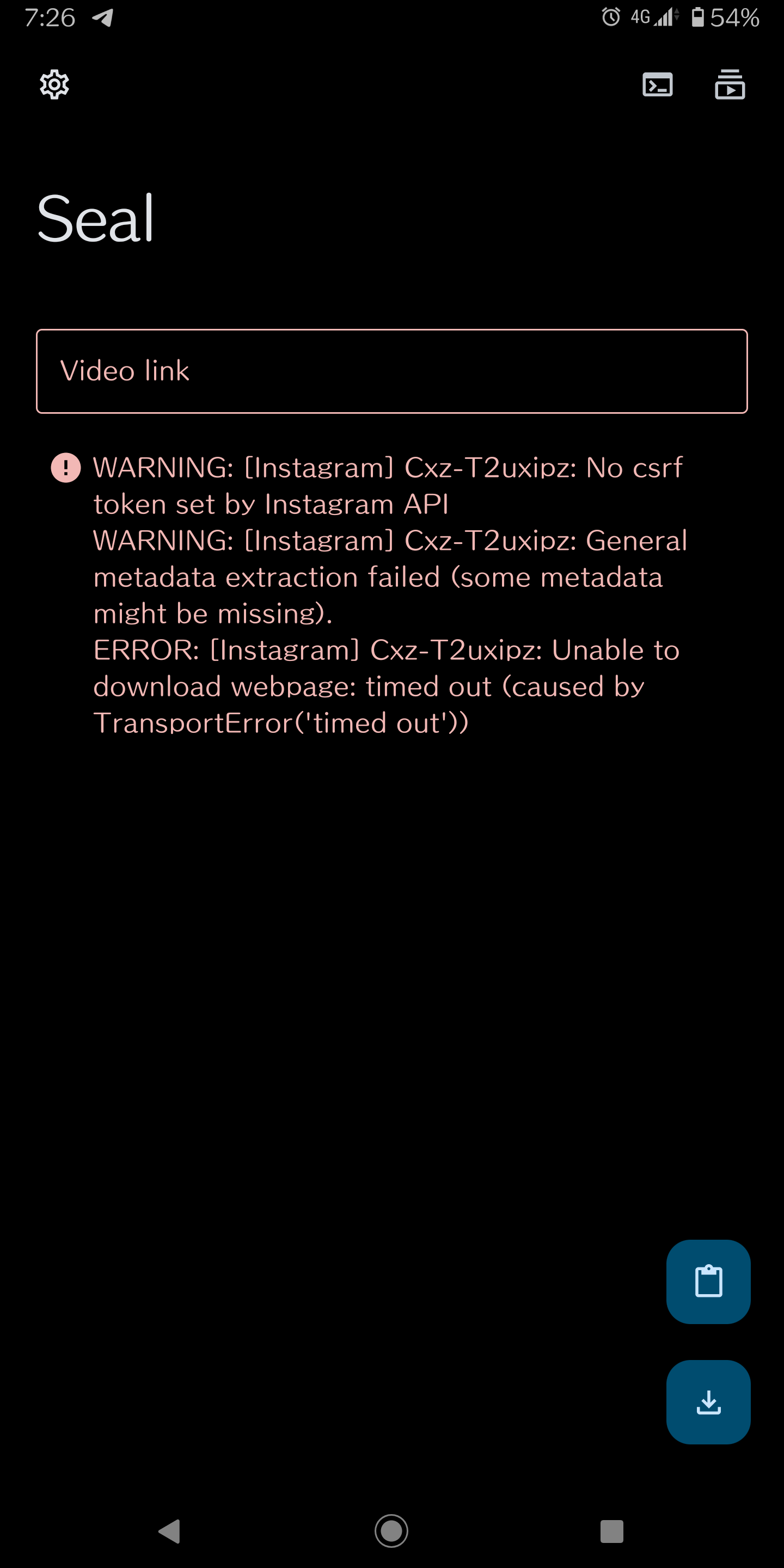 I can't download Instagram shorts · Issue #1186 · JunkFood02/Seal · GitHub