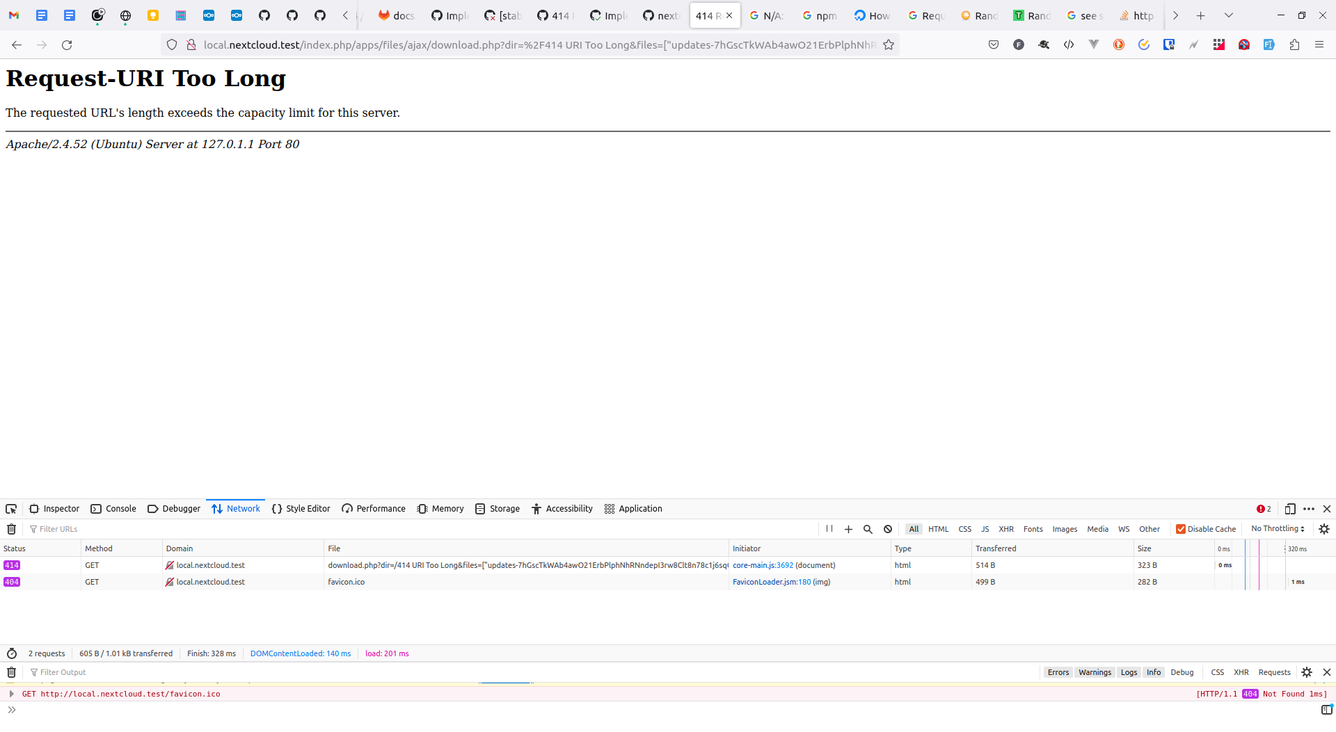 414 Request-URI Too Long at download in web-interface · Issue #7935 · nextcloud/server · GitHub
