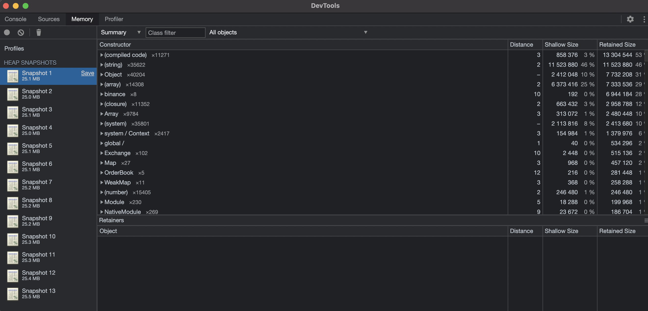 Memory Leak - Heap size increasing - Binance watchOrderBook · Issue #9799 · ccxt/ccxt · GitHub