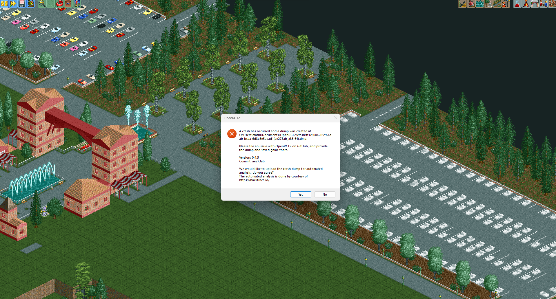 game crashees / cars on parking lot are white · Issue #20735 · OpenRCT2/OpenRCT2 · GitHub