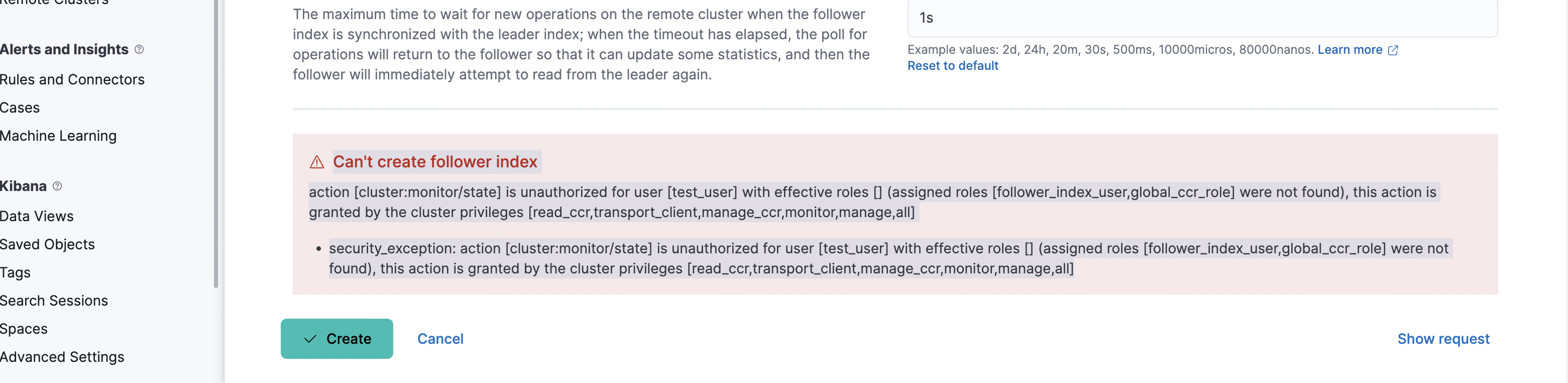 Cross Cluster Replication Cannot Create Follower Index Though