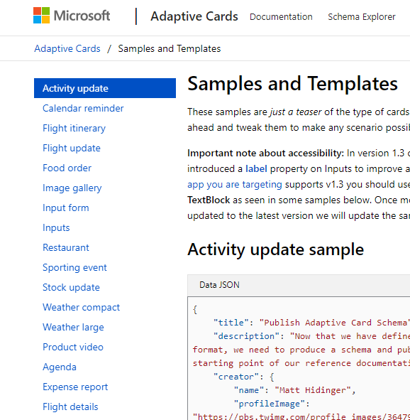 [Website] Samples page left nav is incorrectly blue · Issue #6622 · microsoft/AdaptiveCards · GitHub