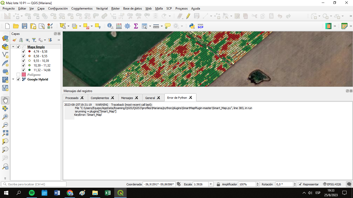 2023-08-25T19:31:19 WARNING Error de Python : Ha ocurrido un error ...