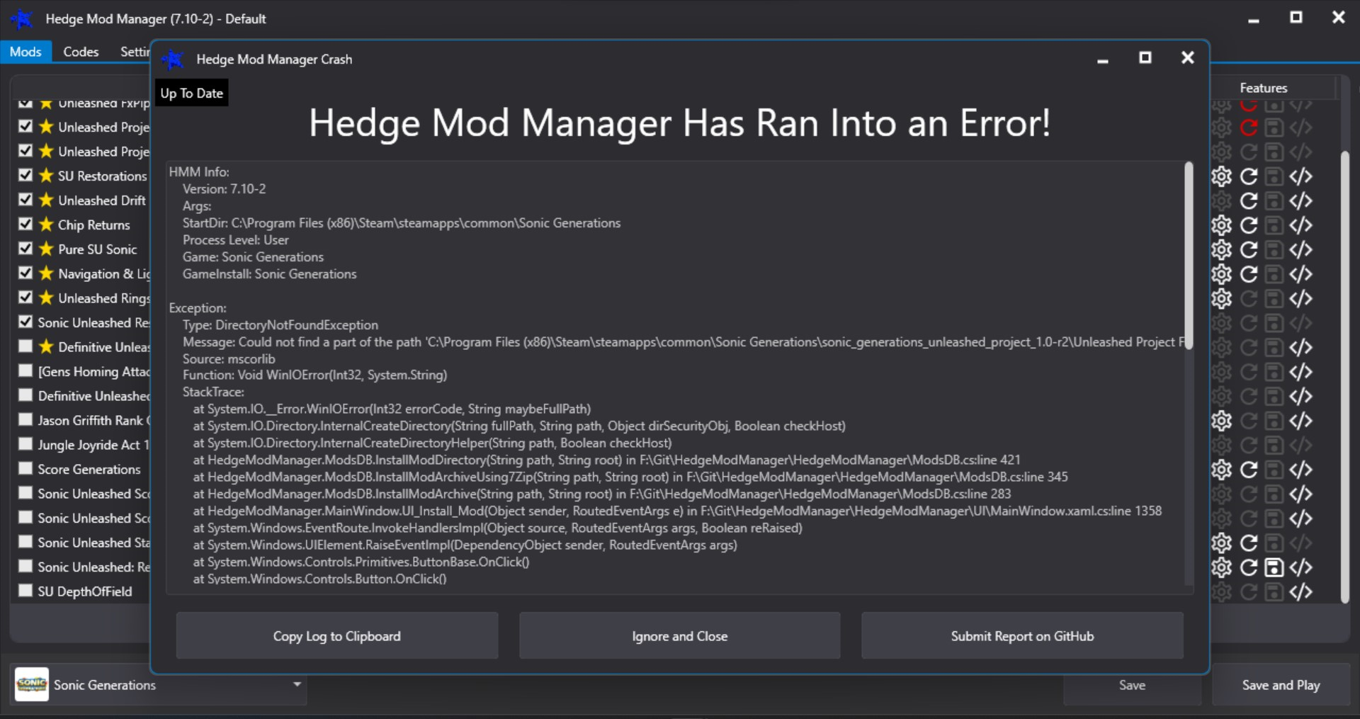 [SonicGenerations] · Issue #702 · thesupersonic16/HedgeModManager · GitHub