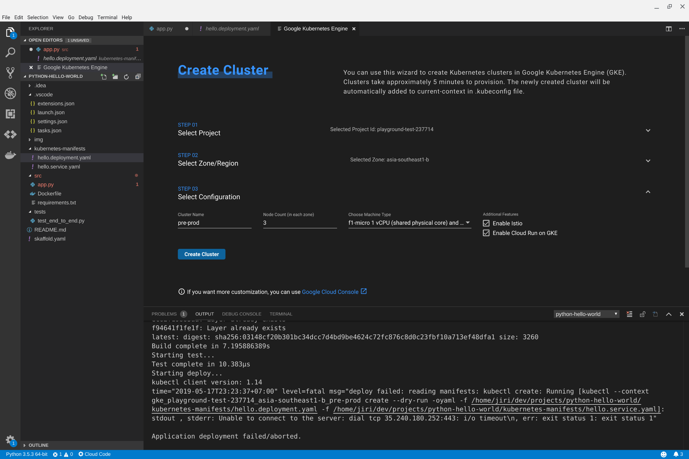 Creating GKE does not reflect selected instance type · Issue #107 · GoogleCloudPlatform/cloud ...