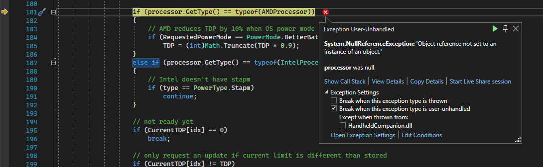 Proccessor type null results in hang during debugging · Issue #277 · Valkirie/HandheldCompanion ...