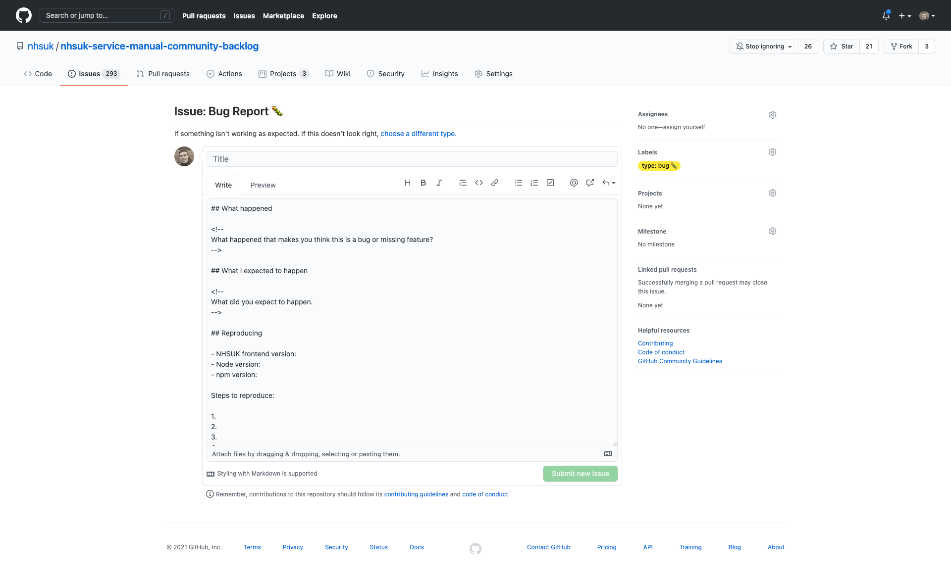 Hypothesis: Create new issue templates by contribution type · Issue ...