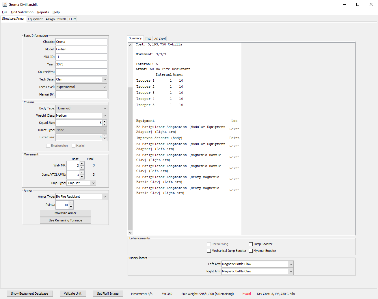 Changing BA manipulators during construction results in multiple manipulators stacking on top of ...