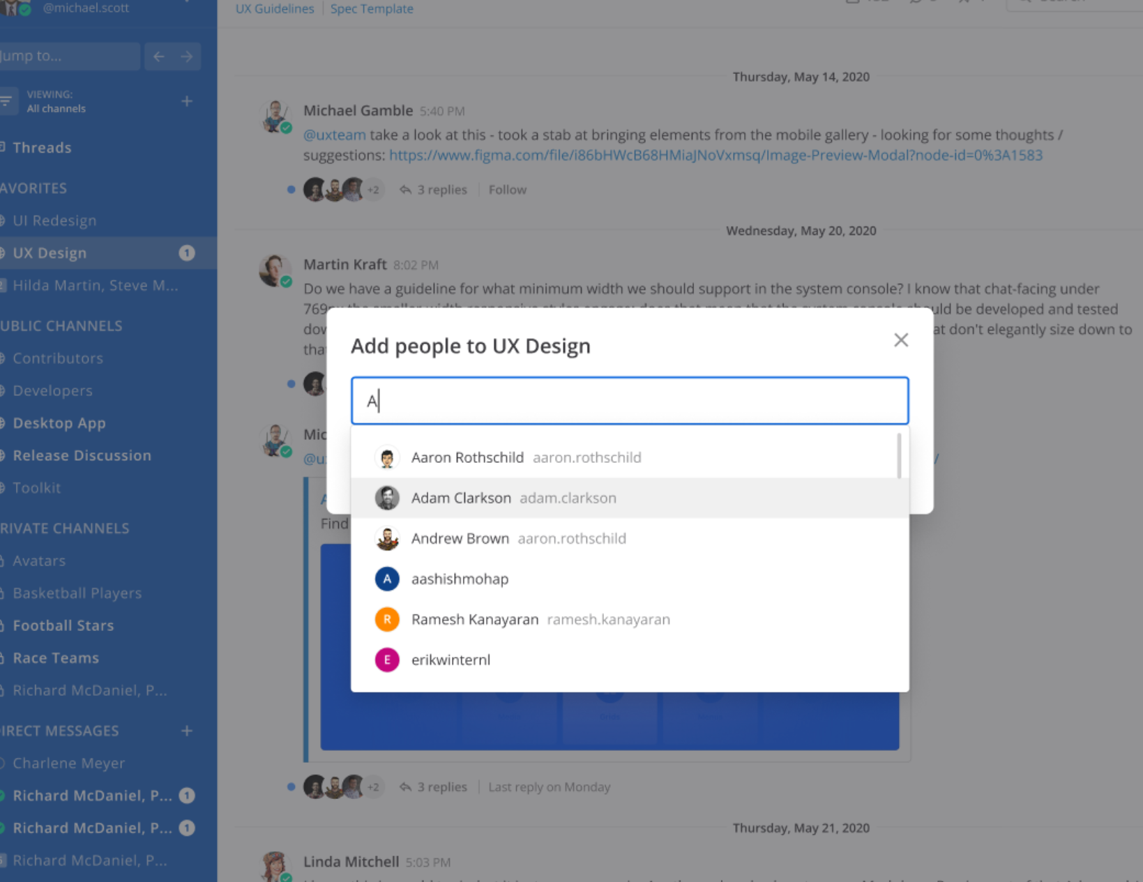 Improve modal styling for the add members to channel modal · Issue #15642 · mattermost ...
