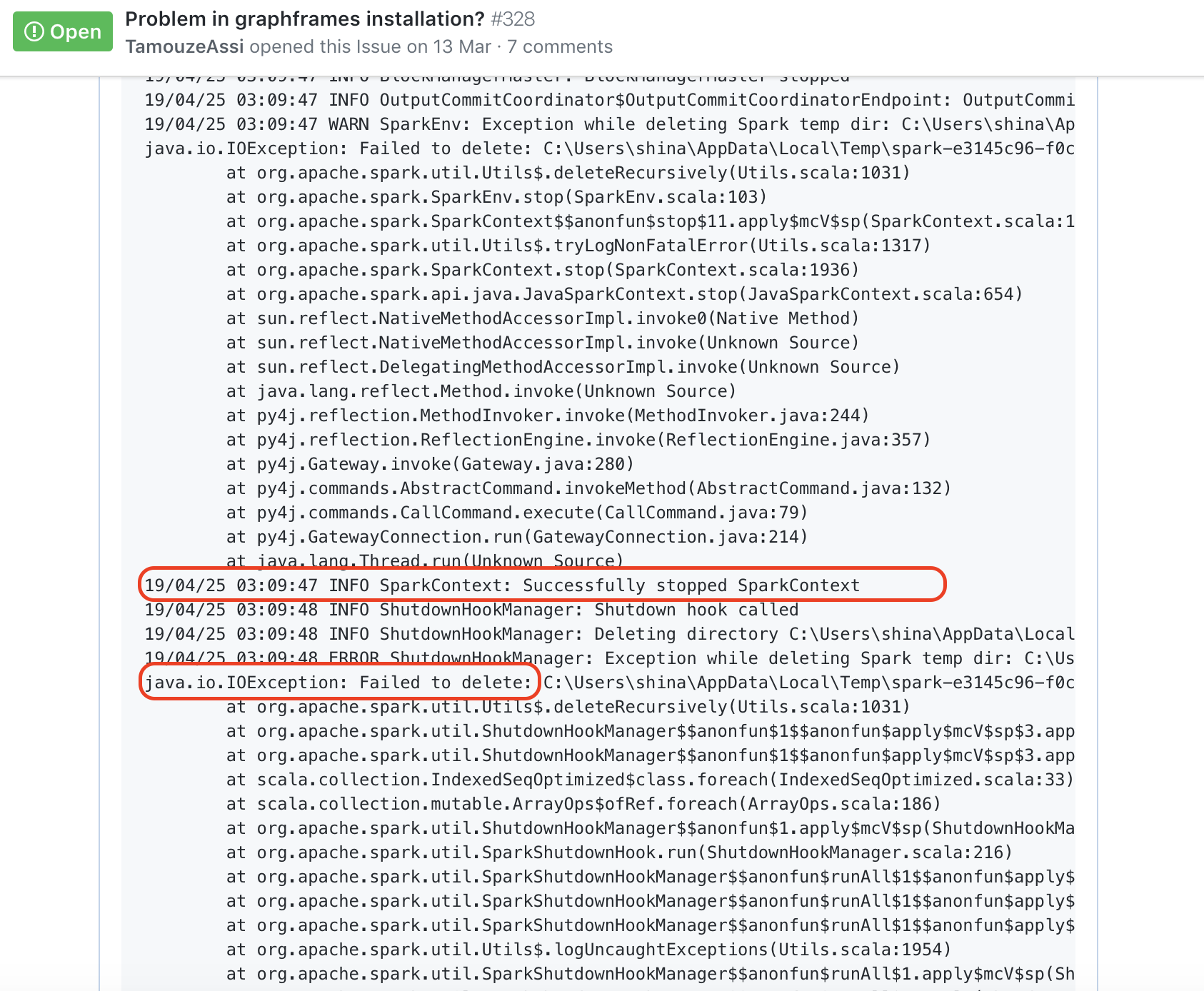 Problem In Graphframes Installation · Issue 328 · Graphframes