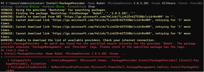 Unable to Download list of available providers. · Issue #69 · OneGet ...