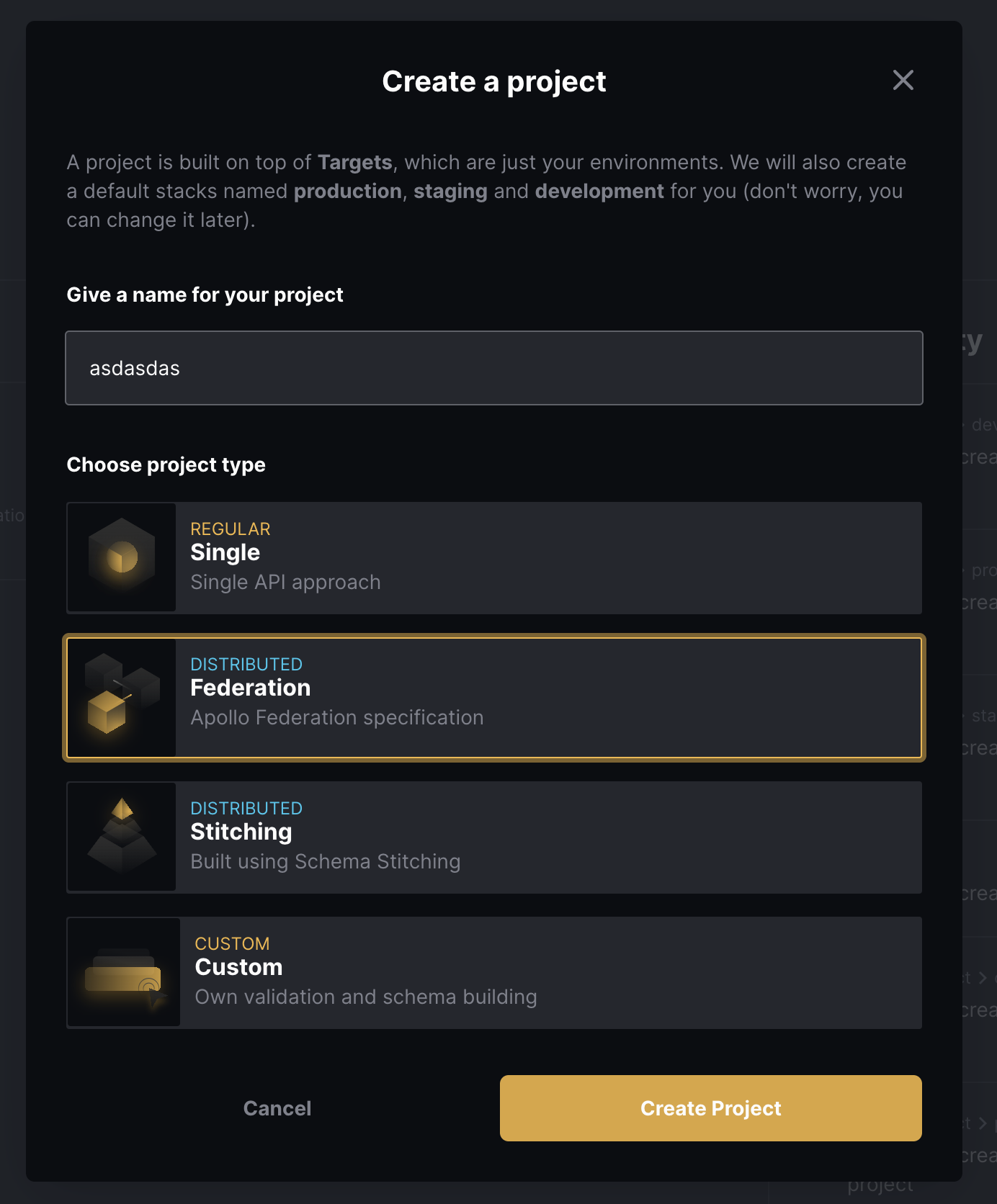 stuck in create project screen · Issue #784 · graphql-hive/console · GitHub