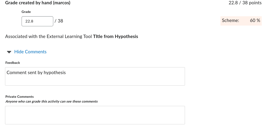 Grading Toolbar And Feedback Comments In Non Canvas Lmss · Issue 1472 · Hypothesisproduct