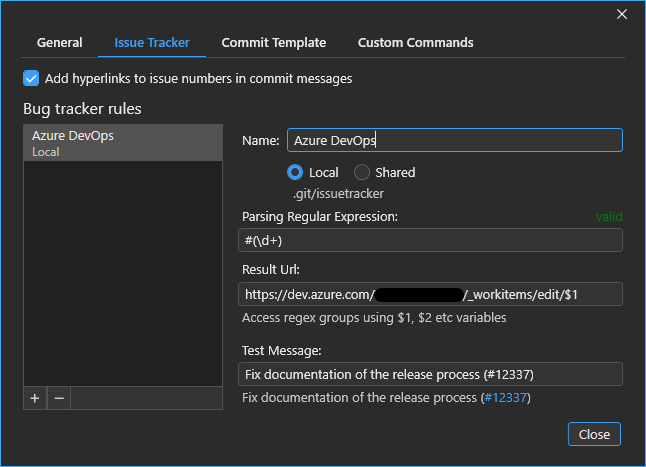 Feature Request Make Issue Tracker Link Config A Fork Setting And Not
