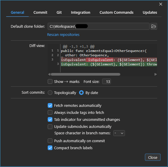 Can't find setting for showing active workspace in title bar · Issue #1462 · fork-dev/TrackerWin ...