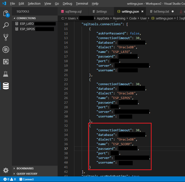 Newly created Oracle connection not being shown on sidebar (and not able to connect to it for ...