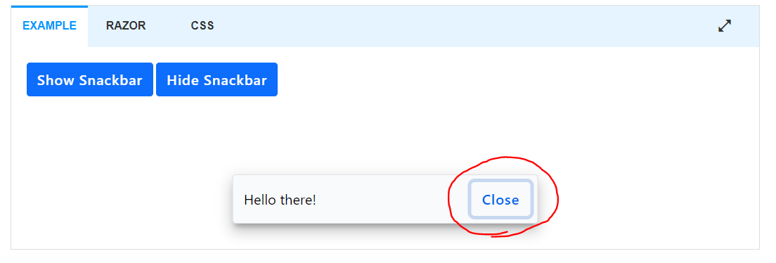 Snackbar Does Not Close Upon Close Button Click · Issue 431