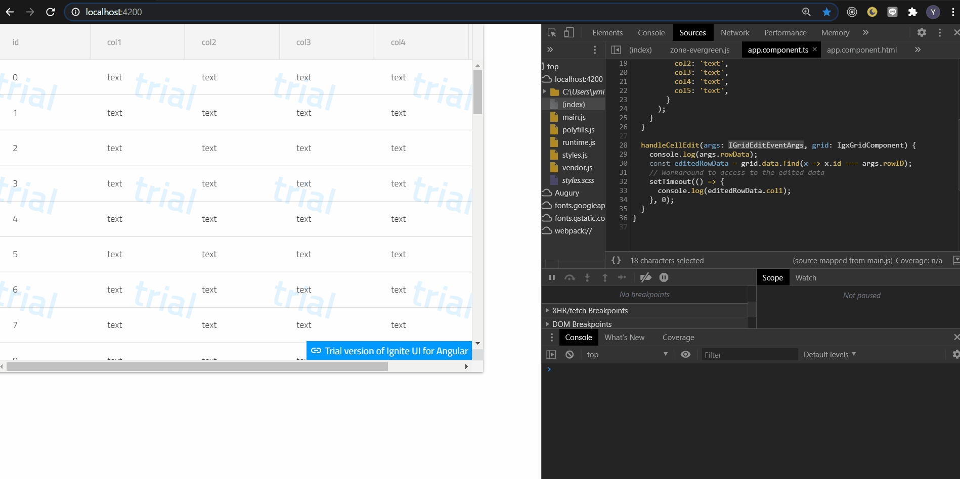 rowData property is missing in IGridEditEventArgs · Issue #7833 · IgniteUI/igniteui-angular · GitHub