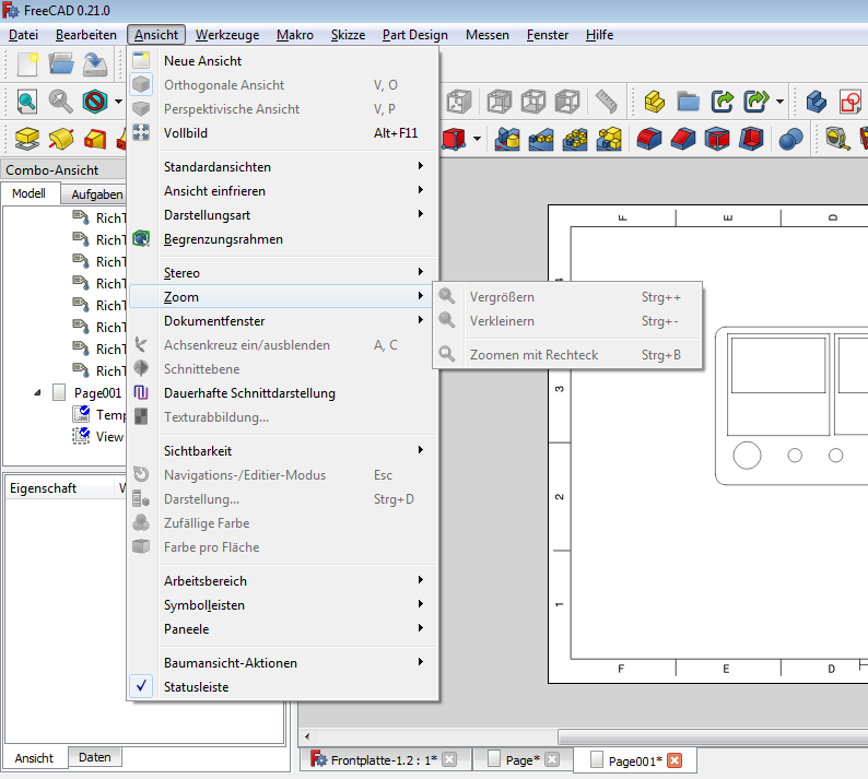 [Problem] FreeCAD 0.21 - TechDraw: No Zoom possible with keyboard shortcuts and menu items ...
