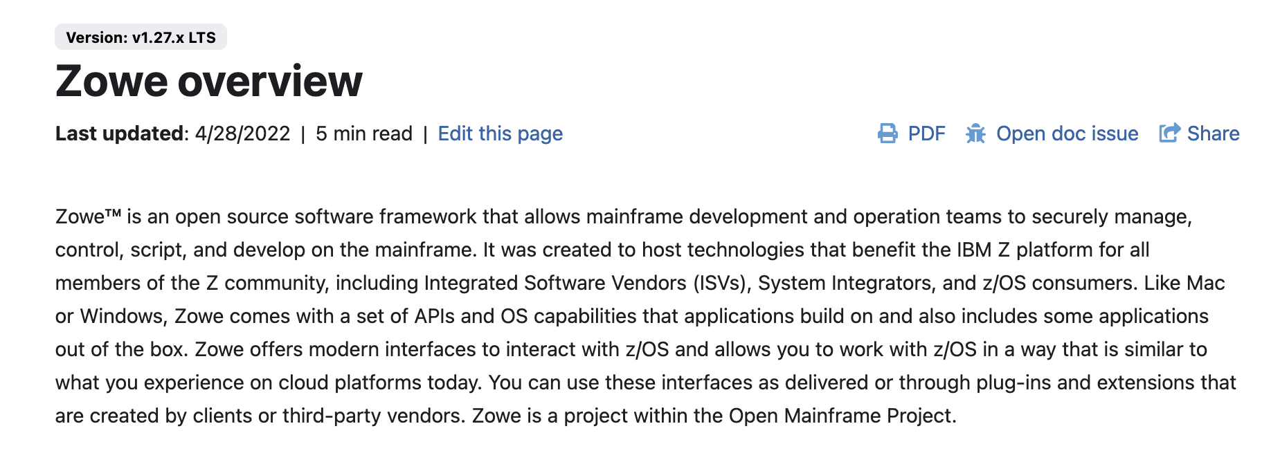 Fixing the "unmaintained" warning banner · Issue #2221 · zowe/docs-site · GitHub