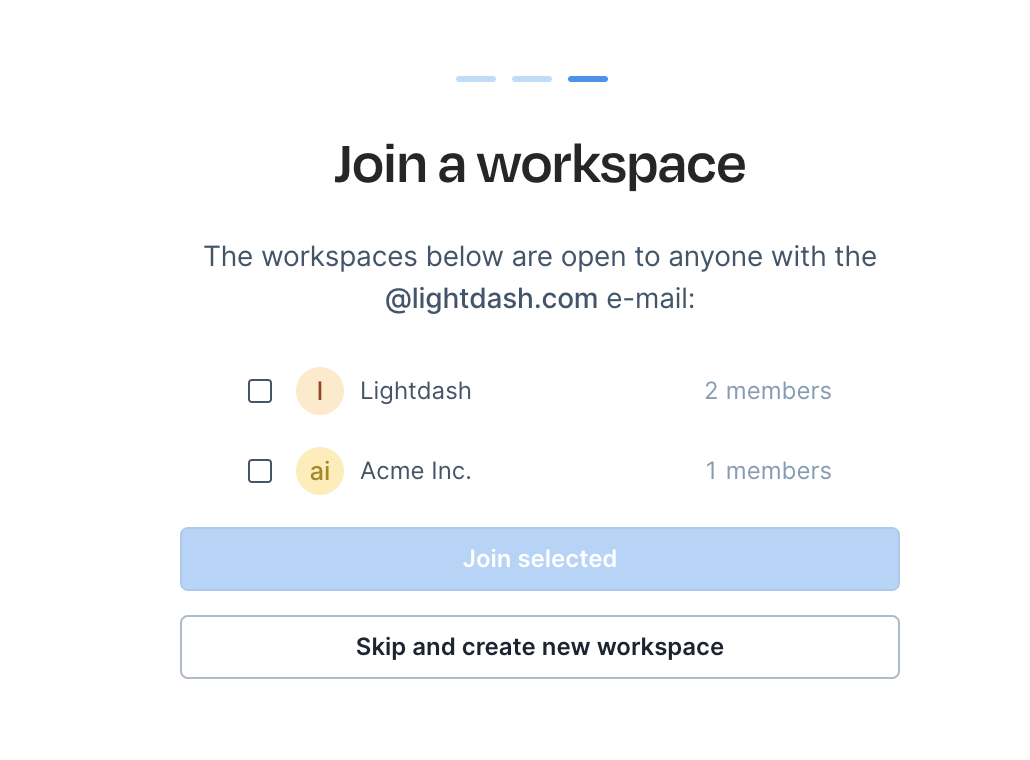 New users should be able to join an existing Lightdash org without an invite if they have an ...