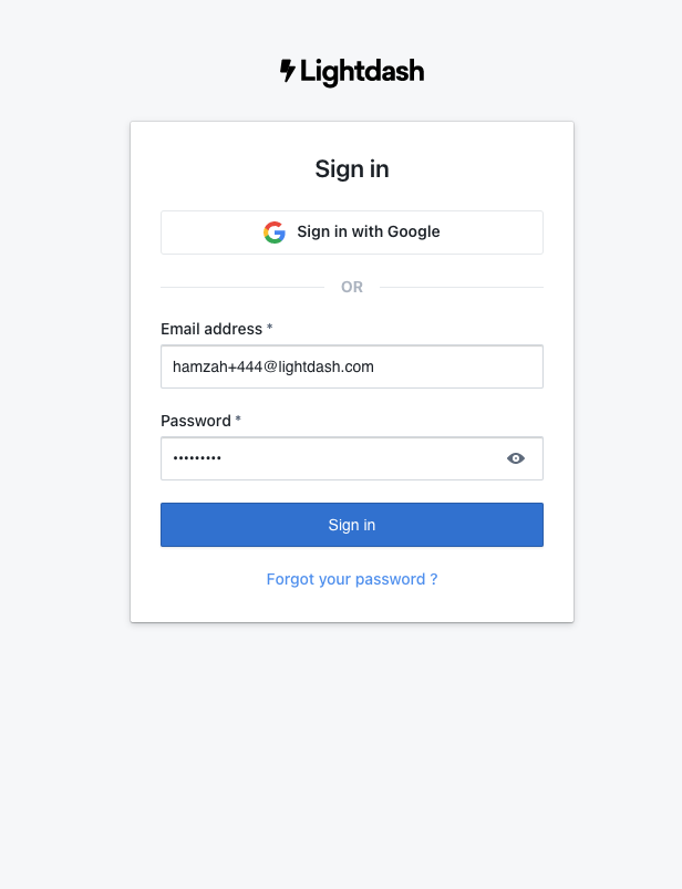 Add a link to Register if you can't login · Issue #4769 · lightdash/lightdash · GitHub