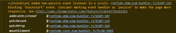 Vue3223 Violation Added Non Passive Event Listener To A Scroll