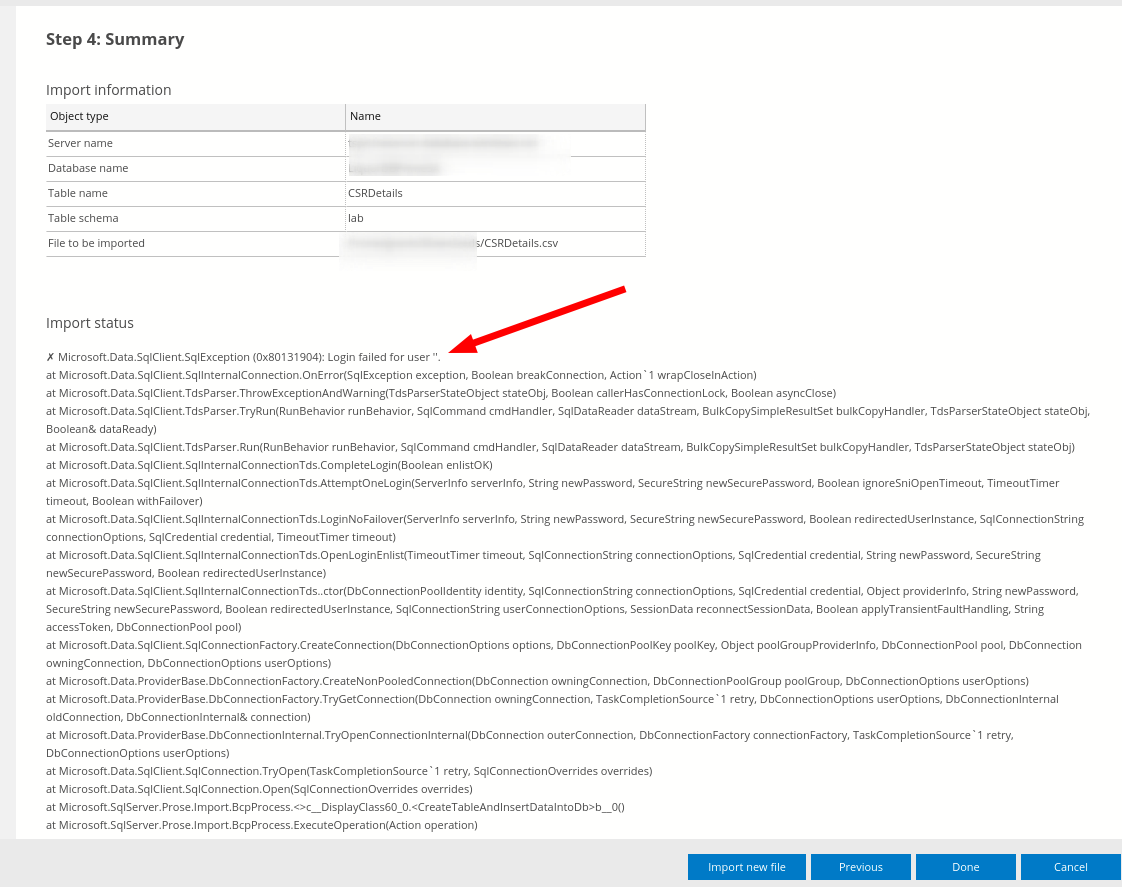Importing from a flat file (csv) fails - Login failed for user ''. · Issue #14747 · microsoft ...