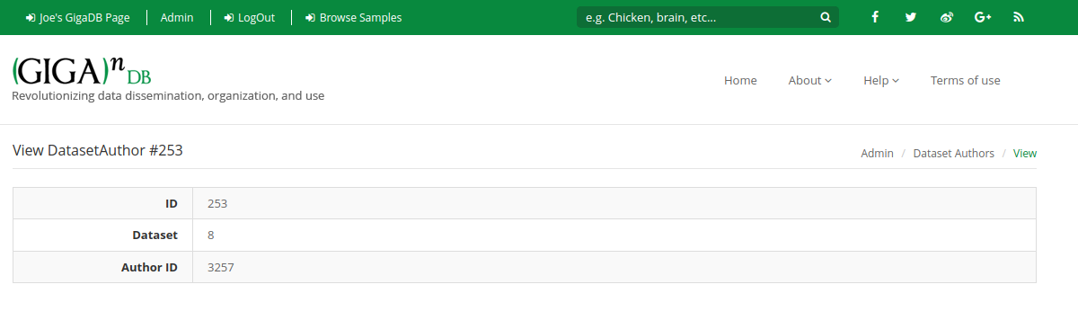 Admin Styles - Update dataset detail pages · Issue #1512 · gigascience/gigadb-website · GitHub